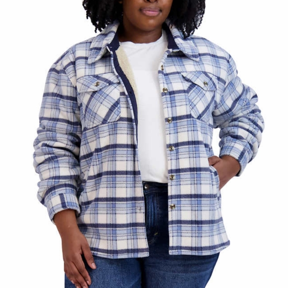 Sage Collective | Jackets & Coats | Sage Collective Womens Plush Plaid ...